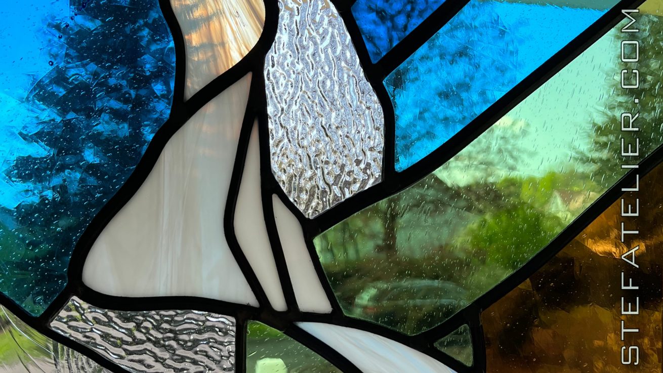 Vitrail aux roses roses – Stef Atelier Vitraux d art
