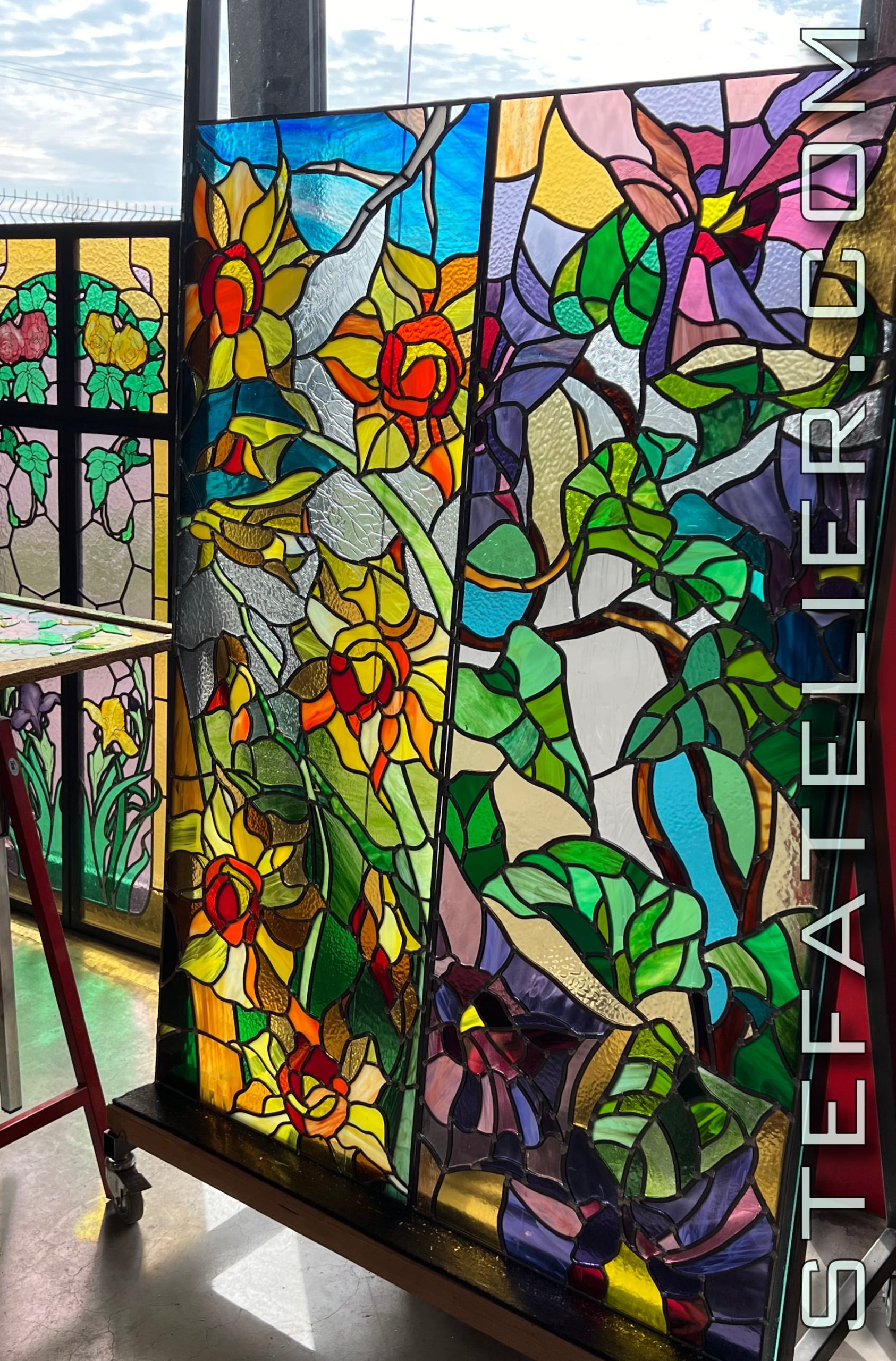 Vitrail Hommage à J Janin – Stef Atelier Vitraux d art